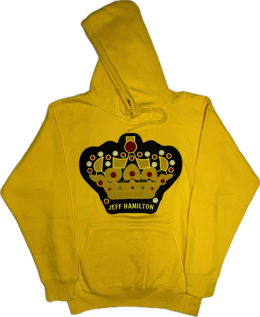 JEFF HAMITLON BLACK AND YELLOW CROWN PATCH YELLOW HOODIE – DROP-SHOP